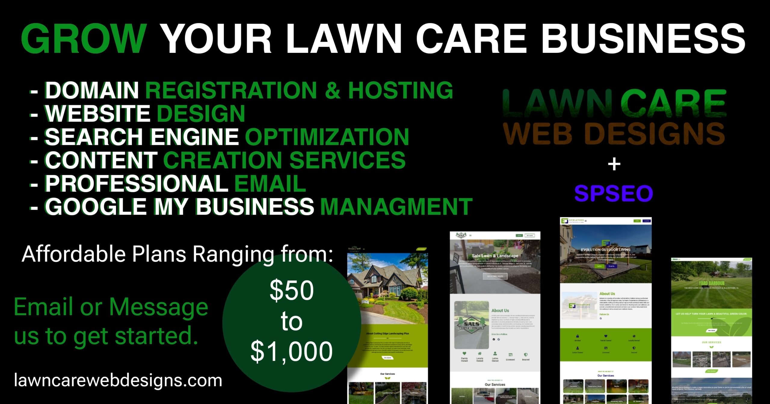 Lawn Care Web Designs